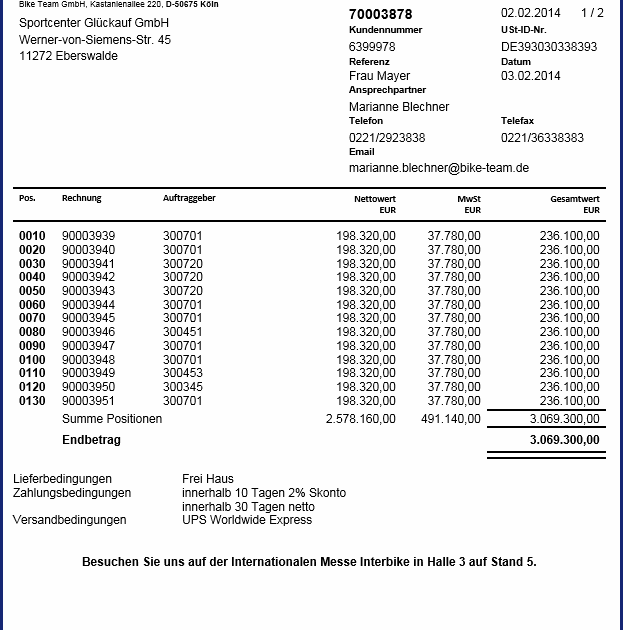 SAP Adobe Form Invoice list | solidforms