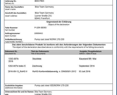 SAP Formular Konformitätserklärung IEC 17050-1 | solidforms