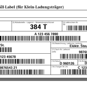 SAP form VDA Label 4902 / 4994