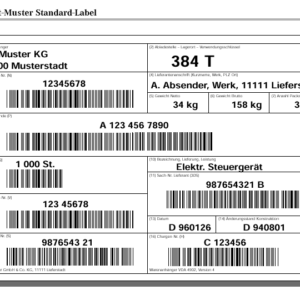 SAP form VDA Label 4902 / 4994
